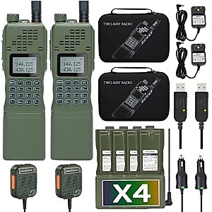 2 Pack Baofeng AR-152 10W Ham Radio Long Range Walkie Talkie for Adults with Extra 12000mAh Rechargeable Handheld Two Way Radio with USB &car Charging Cable Speaker Mic and Carrying case