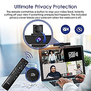 NexiGo Zoom Certified, N950P 4K Zoomable Webcam with Remote Control, Sony_Starvis Sensor, 5X Digital Zoom, Pro Web Camera with Dual Stereo Mics, for Zoom Skype Teams Twitch