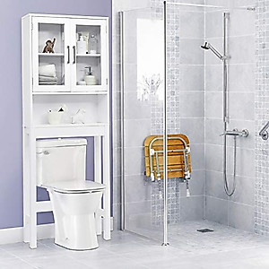 BestComfort Over The Toilet Cabinet Storage, Bathroom Space Saver, Organizer Over Toilet Storage, Freestanding Above The Toilet Shelves Rack Unit (64'' H)