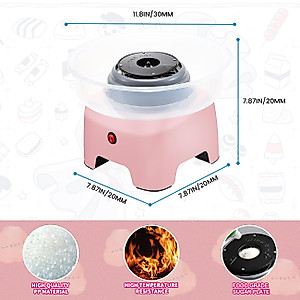 Cotton Candy Machine, Portable Countertop Cotton Candy Maker With Splash-Proof Cricle, Candy Floss Maker Includes Two Recyclable Candy Sricks (Color Random) & Sugar Scoop For Kids birthday Party (Green)