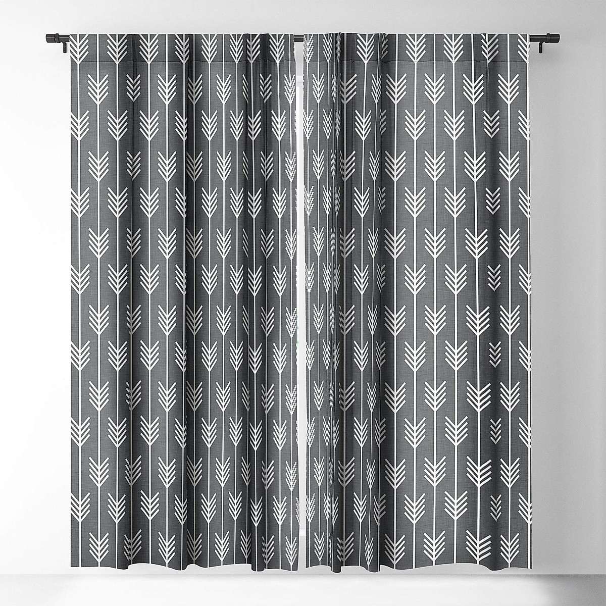 Deny Designs - 57458-bowc01 Holli Zollinger Arrows Grey Blackout Window Curtain, 50" x 84"