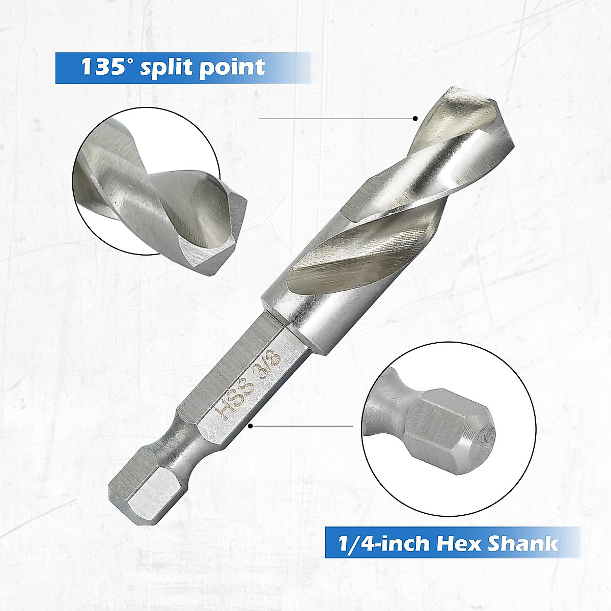 APRW Stubby Drill Bit Set for Metal,6 pcs 1/4" Hex Shank M2 HSS for Quick Change,Short Drill Bits for Right Angle Adapter and Tight Spaces,Metal Drill Bit Set for Steel, Wood, Plastic, etc.