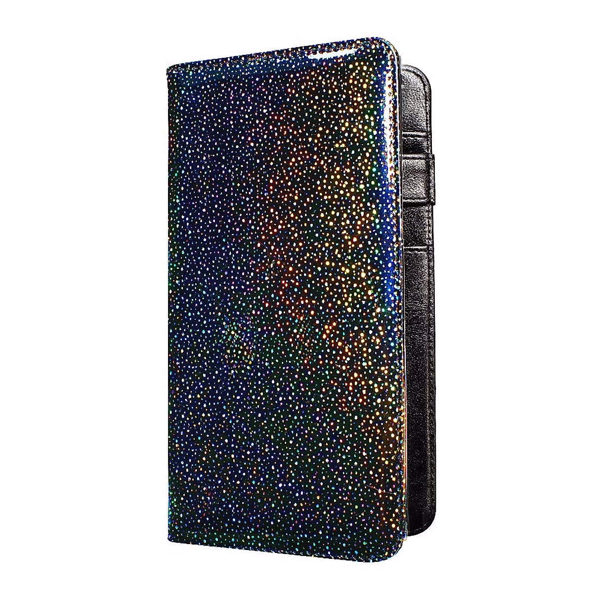 Mymazn Holographic Glitter Server Book with Zipper Pocket 5x9 Waitress Book with Magnetic Closure Pocket Serving Book for Waitress Wallet