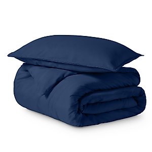 Bare Home Luxury 3 Piece Duvet Insert + Duvet Cover Set - Premium 1800 Ultra-Soft Brushed Microfiber - Easy Care (Twin/Twin XL, Dark Blue)