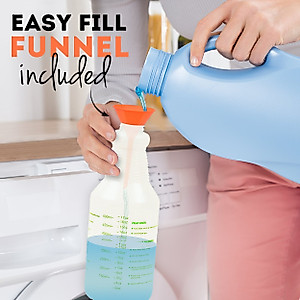 Duracare Plastic Heavy Duty Leak Free Trigger Spray Bottles with Adjustable Nozzle and Measurements - For All Purpose Cleaning Solutions, Plants, Mister, Household and Commercial Use (Set of 3, 24oz)