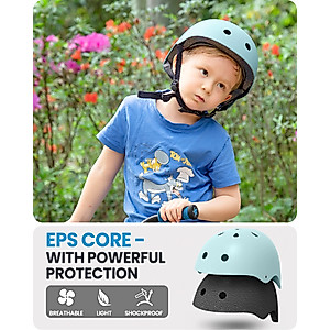 OutdoorMaster Youth & Kids Bike Helmet - Adjustable Multi-Sports Skateboard Helmet with Removable Liners for Balance Bike, Toddler Scooter, One Wheel Hoverboard - Mint - M