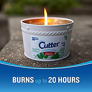 Cutter Citronella and Cornmint Outdoor Candle, 11 ounces, Made with Soy Wax for Outdoor Use