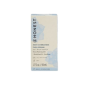Honest Beauty Deep Hydration Face Cream with Baobab Seed Oil & Shea Butter | Hypoallergenic + Dermatologist Tested Non-comedogenic & Cruelty free|1.69 fl. oz.