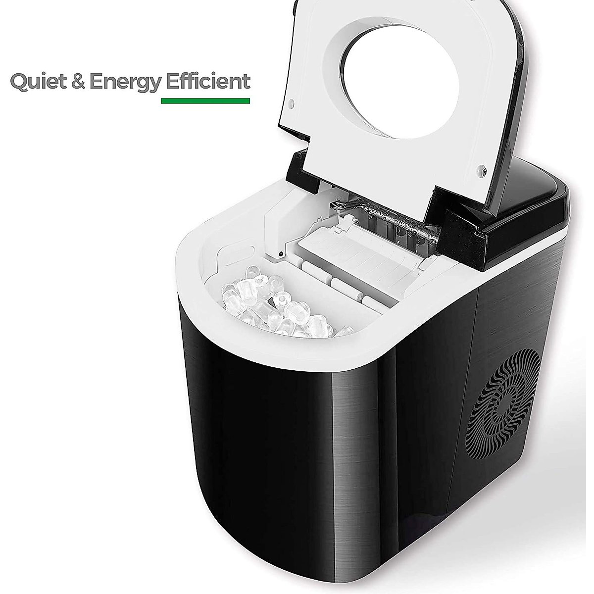 Countertop Ice Maker – 9 Ice Cubes Ready in 6 Mins - 26LBS/24Hrs, 2 Ice Sizes, LED Indicator Lights – Portable Ice Maker with Ice Scoop and Basket for Home Office Bar Party