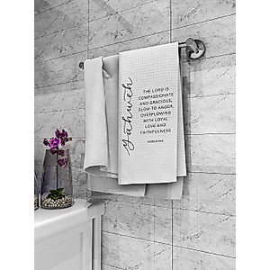 Dibor Christian Kitchen Towels Dish Towels Dishcloth,Bible Verse Scripture Exodus 34:6 Decorative Absorbent Drying Cloth Hand Towels Tea Towels for Bathroom Kitchen,Christian Girls Women Gifts