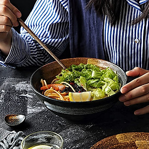 Chip Dinnerware,Kitchen Tableware Set,Ceramics Dinnerware Sets, Dinner Plates and Bowls Sets | 38 Pcs Vintage Frosted Dishes Set- Retro Steak Plates for Family Party