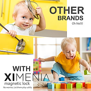 Ximenia Safety Magnetic Cabinet Locks 8 Locks 2 Keys for Drawers, Cabinet Doors - Non-Destructive, No Drilling Baby / Childproof Magnetic Locking System