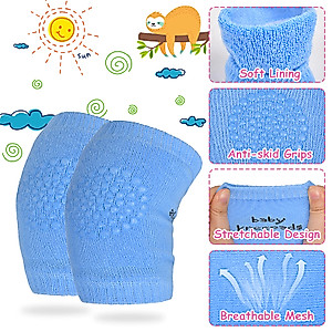 WainbowA Baby Crawling Anti Slip Knee Pads, Protect Infants & Toddlers Knees, Elbows and Legs, Unisex Baby Toddlers Kneepads, Learn to Socks Children Short Kneepads 5 Pairs, Babies Leg Warmers