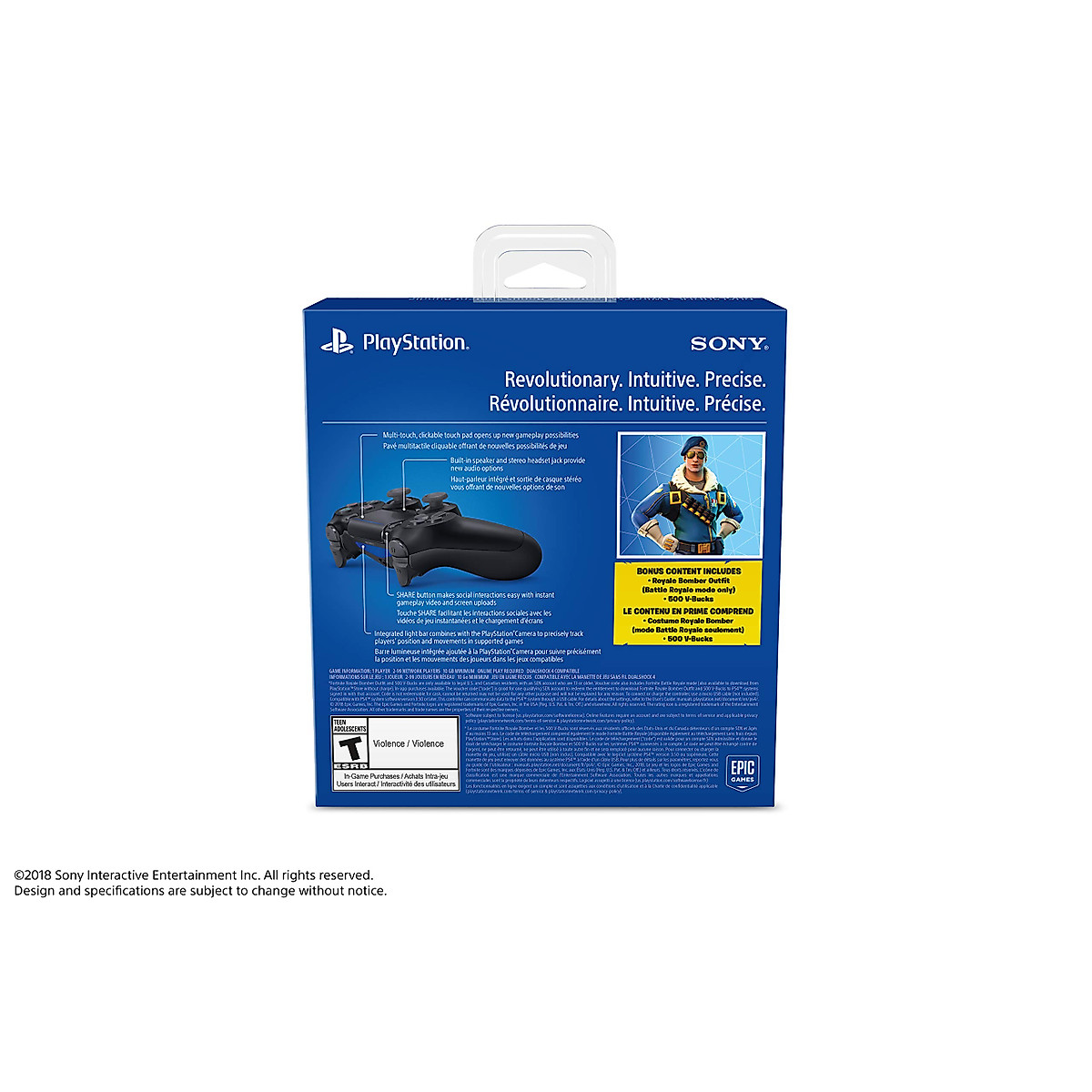 Sony Dualshock 4 Wireless Controller for PlayStation 4 - Fortnite Jet Black - PlayStation 4