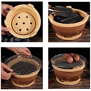 Bcofo Old-Fashioned Barbecue Stove, Camping Wood Stove，Charcoal Stove, Household China-Style hot Pot Stove, tandoor, Commercial Clay Barbecue and Tea Stove，for Outdoor Cooking Picnic (Size : Small)