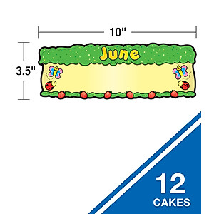 Birthday Cakes Bulletin Board Set, Carson Dellosa Classroom Decorations, 47 Pieces