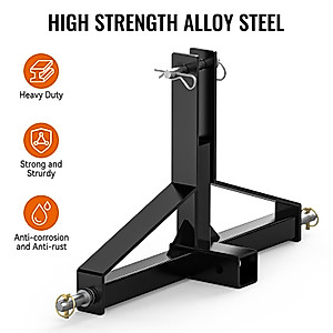 Sulythw 3 Point Hitch 2” Receiver Quick Hitch Compatible, Tractor Mover Drawbar Hitch, 3 Pt Quick Hitch Farm Equipment and Subcompact Trailer Hitch for Tractor Standard Category 1