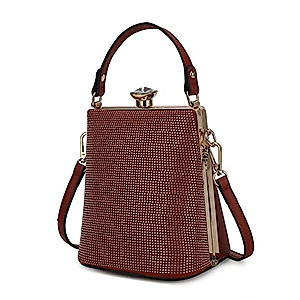MKF Collection Clutch Bag for Women Crossbody Sparkly Rhinestones Classic Evening Wedding Party Purse