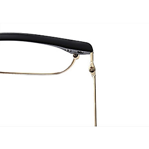 Shiratori Vintage Retro Half Frame Horn Rimmed Optics 43mm Clear Lens Glasses Brown