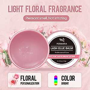 PERMANIA Lash Lift Balm Glue, New Eyelash Lifting Adhesive，0.35oz/10g Lash Lift Glue Strong Viscosity and Water Solubility for Lash Perm Kit (Rose)