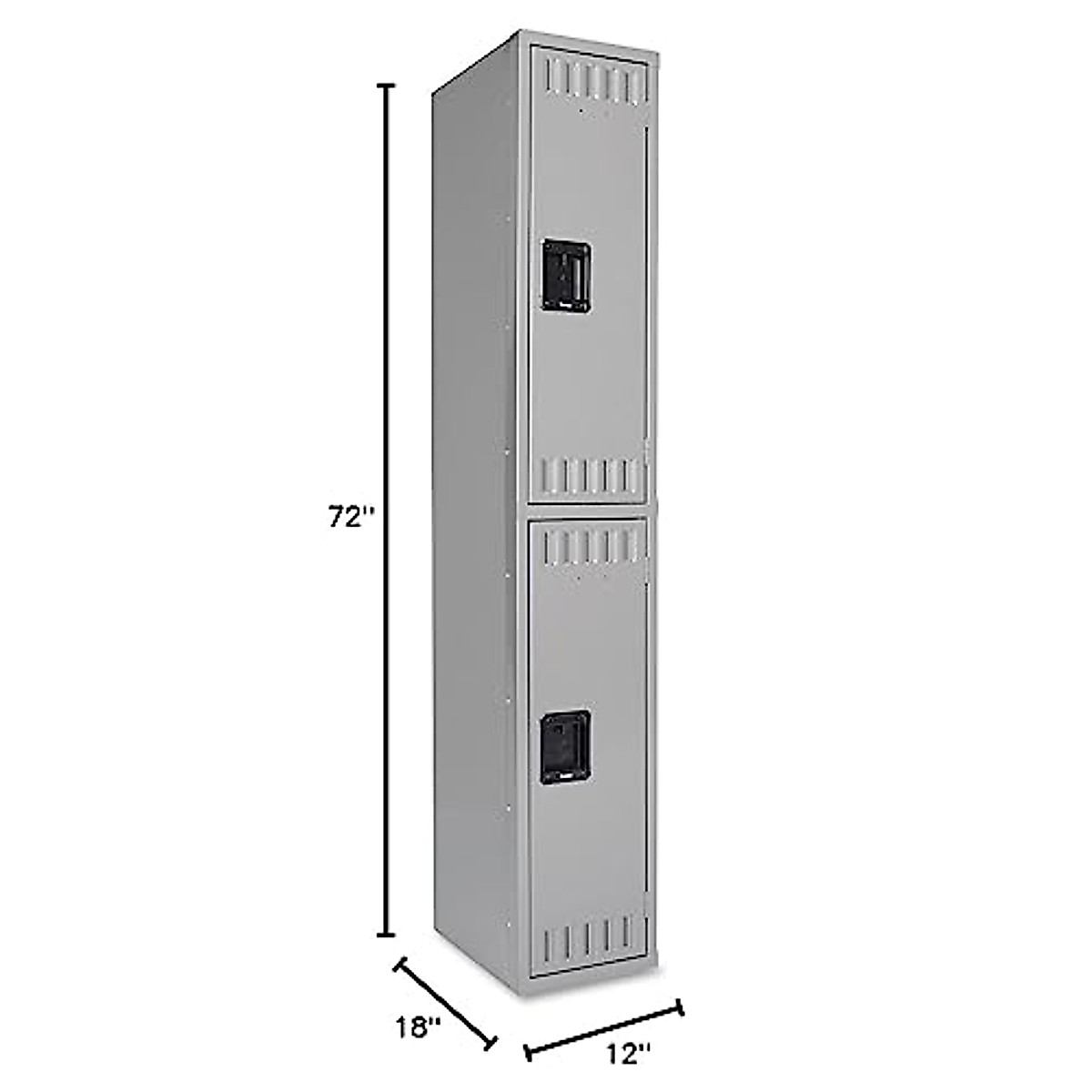 Tennsco DTS121836AMG Double Tier Locker, Single Stack, 12w x 18d x 72h, Medium Gray