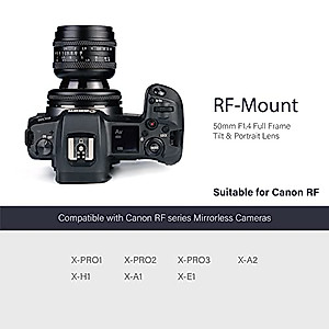 AstrHori 50mm F1.4 Large Aperture Full Frame Manual 2-in-1 Tilt Lens Miniature Model Effect & Filter Slot Compatible with Canon RF-Mount Mirrorless Camera EOS RP,EOS R5,EOS R6,EOS R3,EOS R