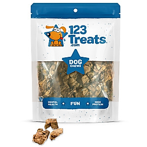 123 Treats Beef Lung Dog Tips Treat - All Natural Premium Jerky Chews for Your Dog (Beef Treats - Made in USA) 8 oz