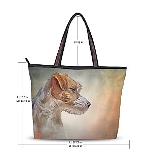 My Daily Women Tote Shoulder Bag Jack Russell Terrier Dog Handbag Large
