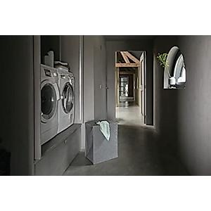 Brabantia - Laundry Bag Rectangular - Space Efficient - Large Volume - Quick-Drop Opening - Laundry Basket - with Hole - Bathroom - Stackable - Pepper Black - 14.5 Gal