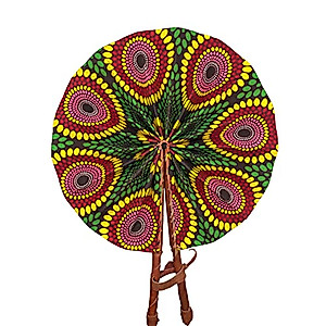 African Fan/African Fabric Fan/Ankara Fan/Leather Folding Fan/Designs Random