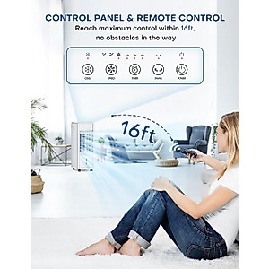 BALKO 25-INCH Evaporative Air Cooler, Swamp Cooler Air Conditioner w/Double Tanks, Smart Timer, 3 Ice Packs, 60W Windowless Air Conditioner, 70° Oscillation,3-Speed Portable Air Conditioners for Room