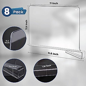 SC Shiza Care 8 Pcs Acrylic Shelf Dividers for Closet Organization - Clear Closet Organizer for Shelves - Suitable for Max 0.8 inch Thick Wooden Shelves in Bathroom, Kitchen, Bedroom, Office