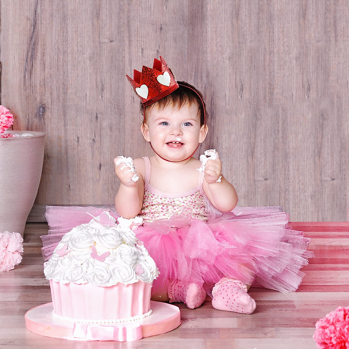 3 Pieces Galentine's Day Red Pet Party Crown, Reusable Crown for Dogs and Cats, Birthday Party Cat Kitten Headband, Adoption Celebration, Valentine's Day