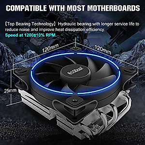 Pccooler Gl-46U CPU Cooler | High Performance CPU Air Cooler with 120mm PWM SilentPro Corona LED Fan | Universal Metal EasySET Pro Bracket | Compatible with Intel LGA 1700/1200/115X AMD AM5/AM4