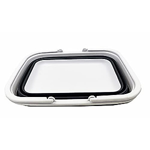 SAMMART 9.2L (2.37Gallon) Collapsible Tub with Handle - Portable Outdoor Picnic Basket / Crater - Foldable Shopping Bag - Space Saving Storage Container (White/Charcoal Black)