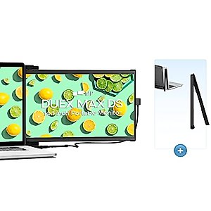 Duex Max DS 14.1'' with Levstand, Mobile Pixels New FHD 1080p Laptop Screen Extender, USB Type-C/HDMI Ports, Portable Monitor for 14'' to 17 Inch Laptops