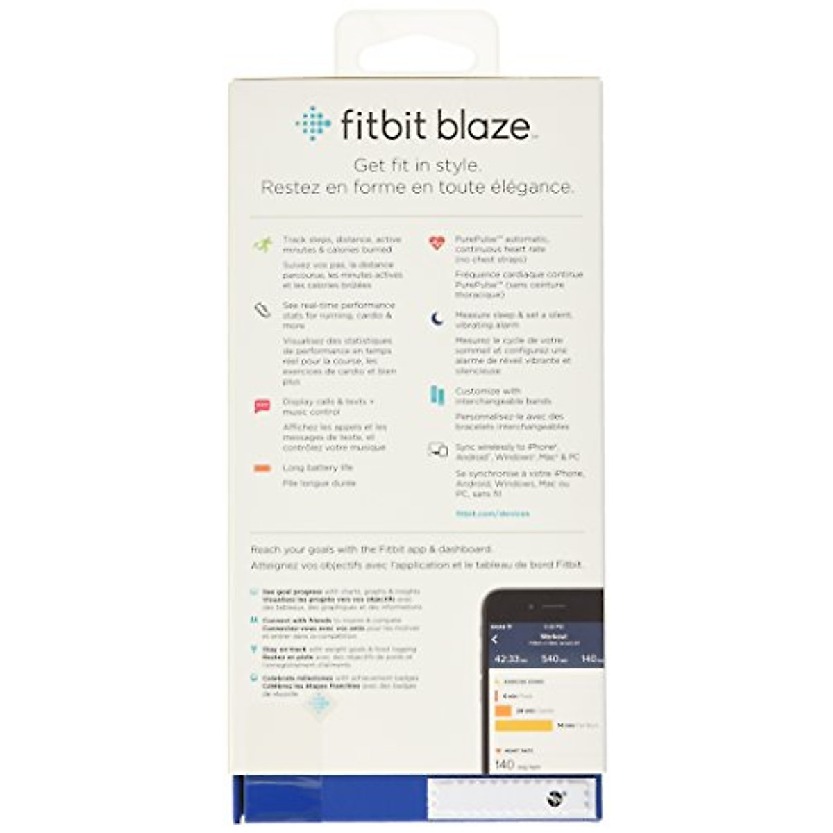 Fitbit Blaze Smart Fitness Watch, Plum, Large (Refurbished)