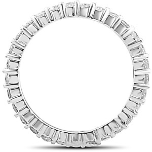 1 Ct Diamond Eternity Ring 10k White Gold Womens Wedding Band - Size 5