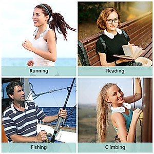 YOULEY Portable Neck Fan, Hands Free Bladeless Neck Fan 360° Bendable Small Fan Cooling USB Fan Rechargeable Personal Fan 3 Speeds Wearable Neck Fans for Home Office Outdoor Travel Sports (White)