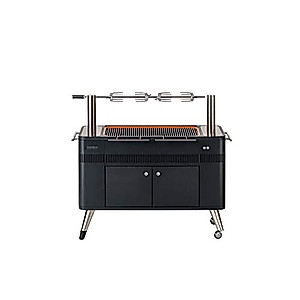 Everdure HUB 54-In. Charcoal Grill with Patented Built-in Rotisserie System & Quick Electric Ignition, Outdoor BBQ Grill, Electric Starter, Adjustable Height, Easy Clean-Up