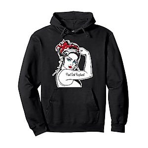 Female Front Desk Receptionist Rosie The Riveter Pin Up Girl Pullover Hoodie