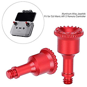 Remote Control Joystick, Metal Drone Thumb Rocker Joystick Upgrade Replacement Compatible with DJI Mavic AIR 2(Red)
