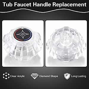 LavishStream Shower Knob Replacement for Price Pfister Shower Handle 940-240 One-Handle Tub Kit Clear Acrylic