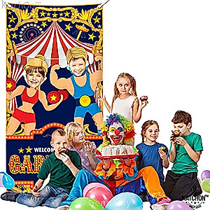 KatchOn, Carnival Photo Booth Backdrop - Large, 72x36 Inch | Carnival Photo Banner for Carnival Theme Party Decorations | Carnival Backdrop, Carnival Decorations for Event | Mardi Gras Decorations