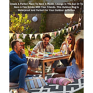 GEUOYEE Reversible Mats - Outdoor Rugs for Patio Clearance, 5'x8' Plastic Straw Rug Waterproof, Outside Indoor Outdoor Area Rug for RV, Backyard, Deck, Picnic, Beach, Trailer, Camping (Grey)