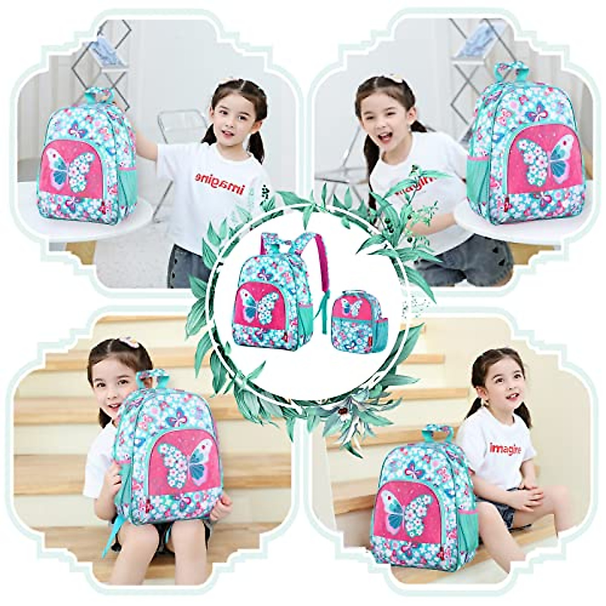 Daaupus 12-Inch girl preschool backpack,Kids Backpack for Boys & Girls, Perfect for Daycare and Preschool, Unique design print backpack for school and travel