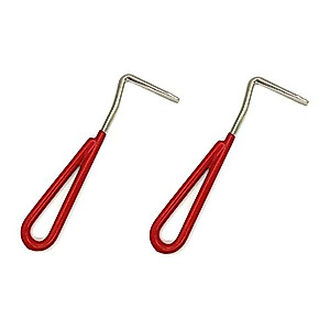 Vinyl Coated Steel Hoof Picks for Horses (2 Pack Red)Q