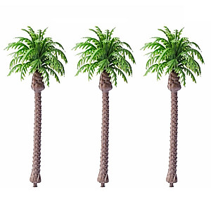 10 Pcs Miniature Coconut Trees Plastic Palm Tree Scenery Model for DIY Craft Projects Train Railways Architecture Landscape
