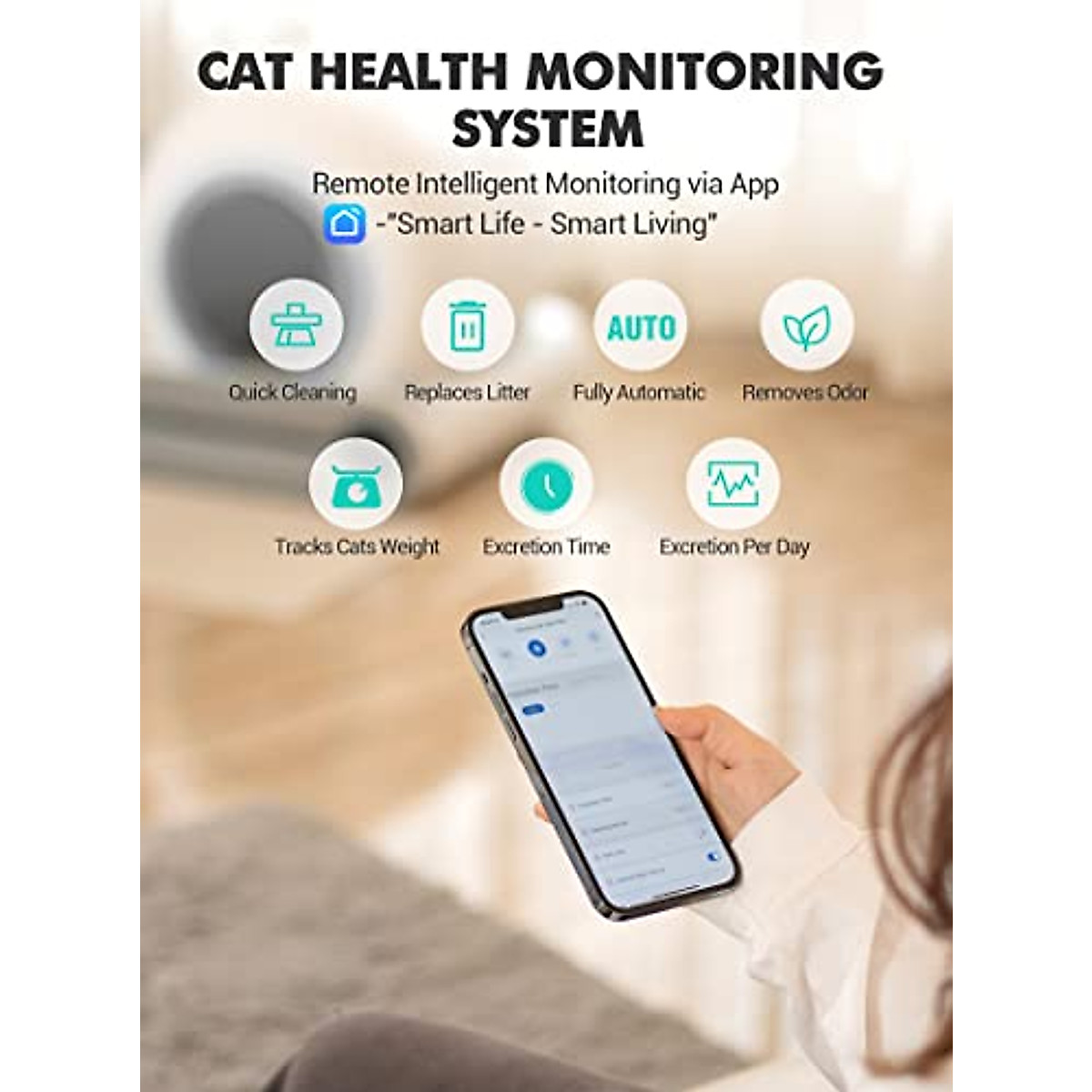 (2023 New) Famree Pet Smart Self-Cleaning Cat Litter Box, Automatic Cat Litter Cleaning Robot with 65L+9L Large Capacity/APP Control/Ionic Deodorizer for Multiple Cats