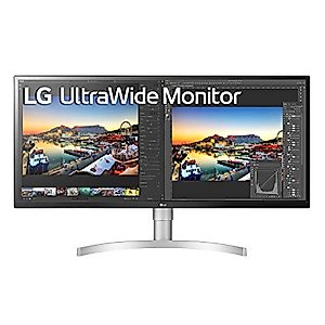 LG 34WL850-W 34 inch 21: 9 UltraWide QHD Nano IPS Monitor with Thunderbolt 3, Silver/White